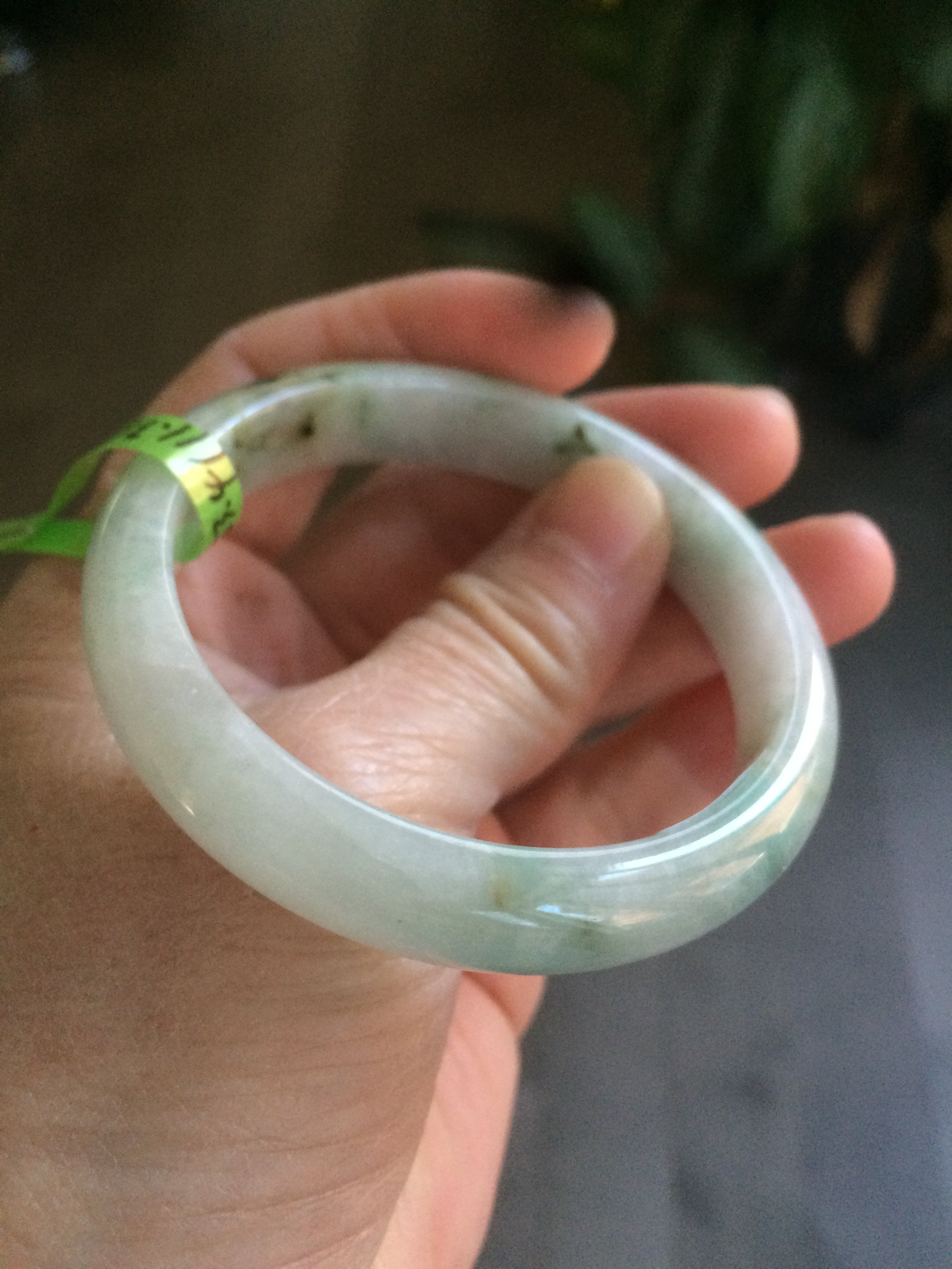 53.4mm Certified type A 100% Natural watery green white Jadeite Jade b ...